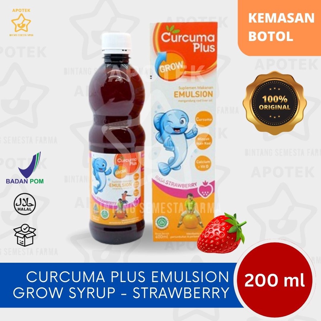 Jual Curcuma Plus Grow Emulsion Strawberry 200ml | Shopee Indonesia
