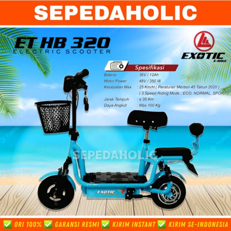 Jual Sepeda Skuter Listrik EXOTIC ET HB 320 / ION ZERO Mini 350 Watt Anak & Dewasa | Shopee ...