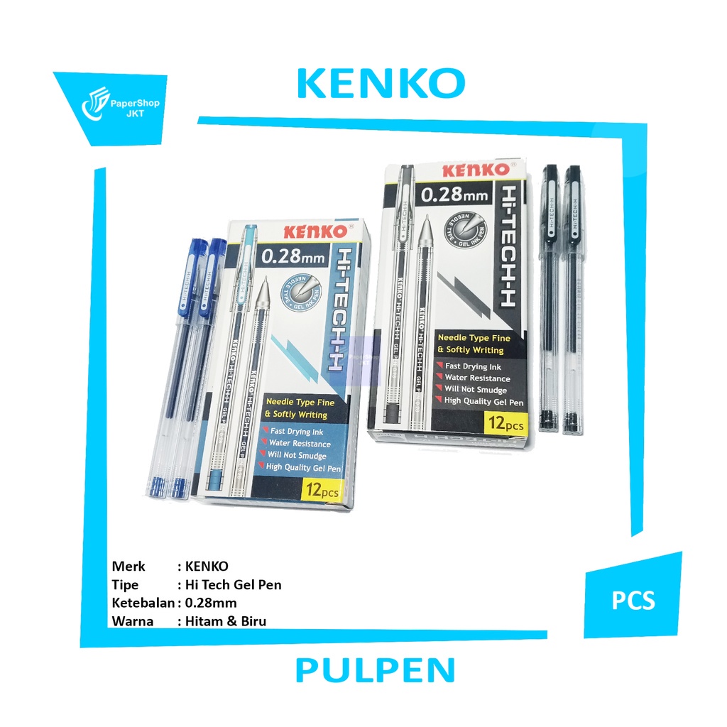 Jual KENKO - Gel Pen Hi-Tech 0.28mm - Pcs | Shopee Indonesia
