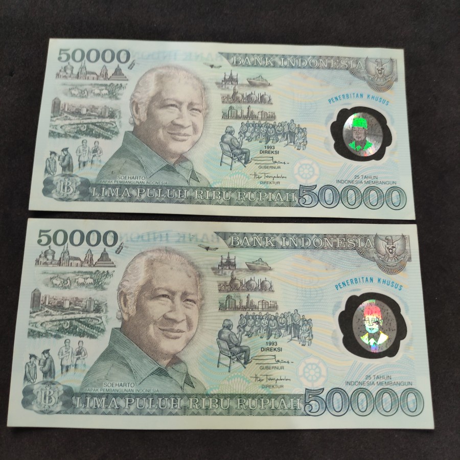 Jual Uang Kuno 50000 Rupiah Polimer Polymer Suharto 1993 AUNC | Shopee ...