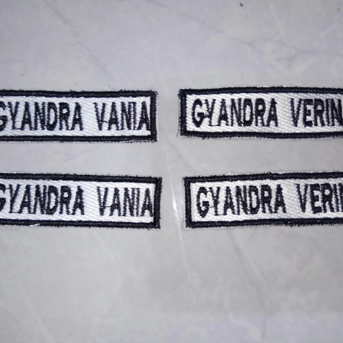 Jual Renda Label Nama Bordir Name Tag Untuk Seragam Sekolah Dasar Putih ...