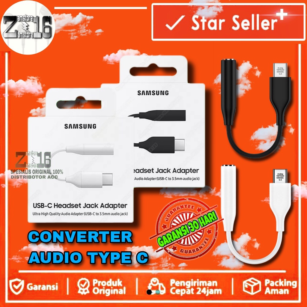 Jual original 100% earphone Headset USB type C Audio converter Samsung ...