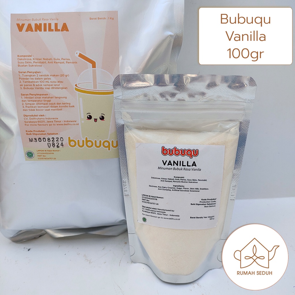Jual Bubuqu Vanila Powder 100gr - Minuman Bubuk Vanila Vanili | Shopee ...