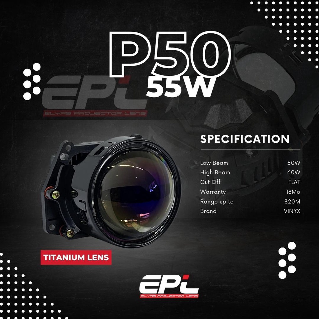 Jual Projie Proji Projector Biled Vinyx P50 P60 LASER 3 inch Purple ...