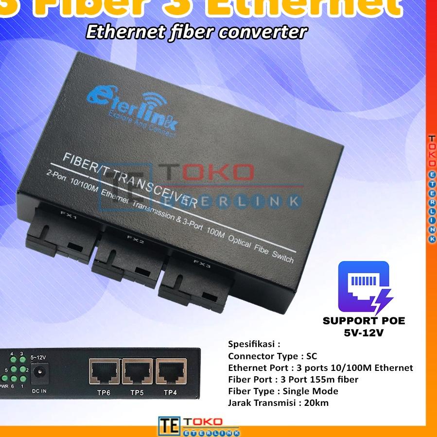Jual PUR383 【Support POE】10/100M 3F3E Switch Ethernet Media Fiber Optik ...