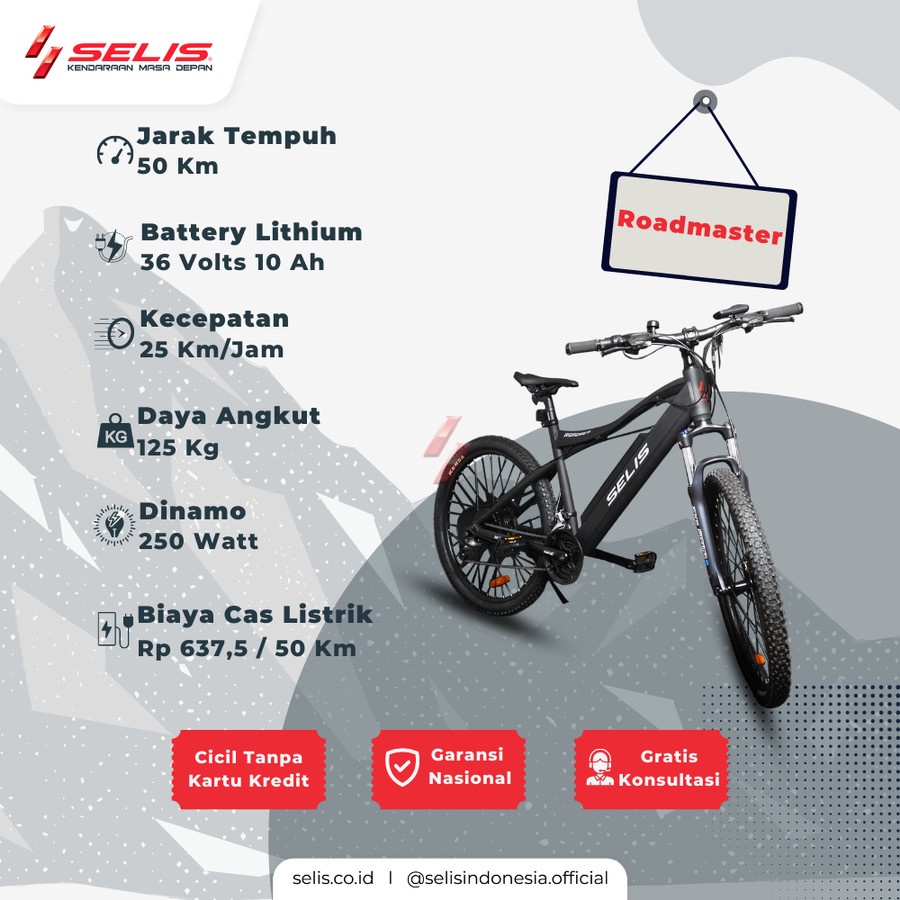 Jual Sepeda Listrik Selis Tipe Roadmaster | Shopee Indonesia
