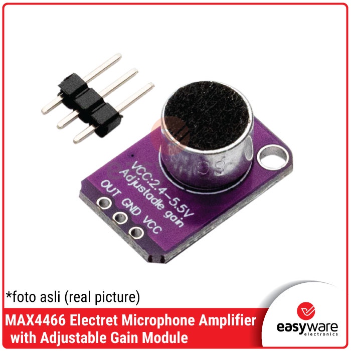 Jual GY-MAX4466 MAX4466 Electret Microphone Amplifier with Adjustable ...