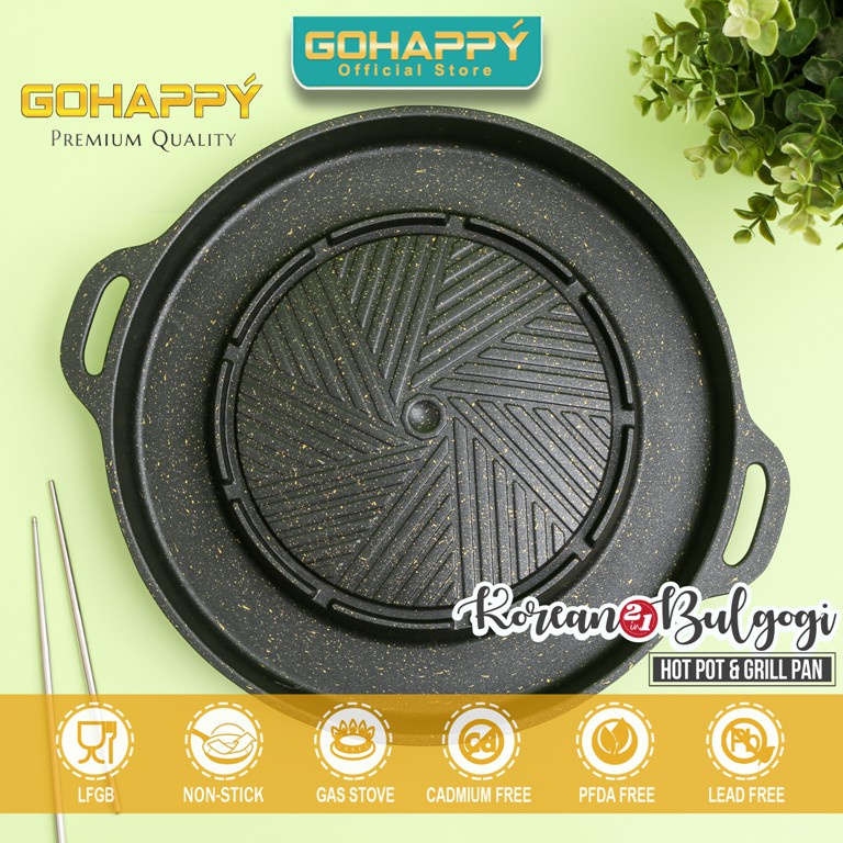 Jual ALAT BBQ GRILL PAN BULGOGI 2 IN 1 Mookata pan sukiyaki Panggang ...