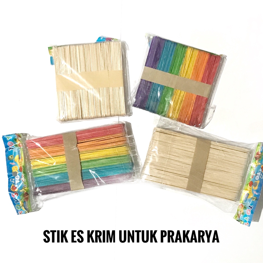 Jual Stik Es Krim Prakarya Popsicle Ice Cream Stick isi 50 | Shopee ...