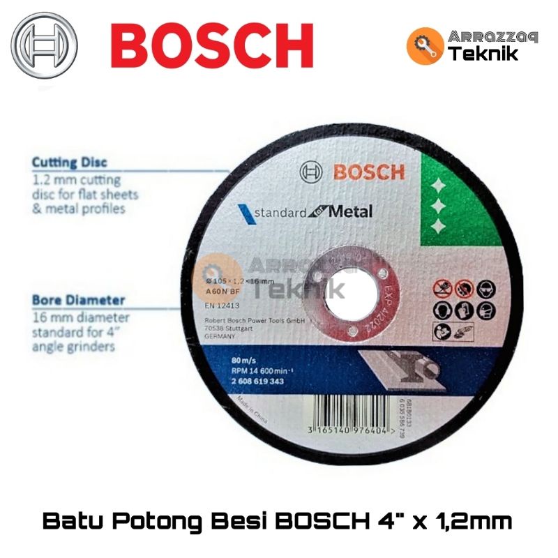 Jual Batu Potong Besi BOSCH 4" x 1,2mm - Mata Gerinda Potong Metal ORIGINAL | Shopee Indonesia