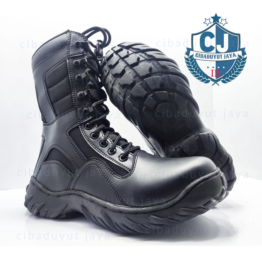 Jual (COD)SEPATU PDL PDH Hitam Boots Pria Boot POLRI TNI Satpam Satpol ...