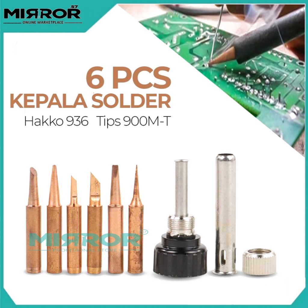 Jual Kepala Solder Set Mata Solder Iron Tip Nonmagnetic 936 900M-T 6 PCS | Shopee Indonesia