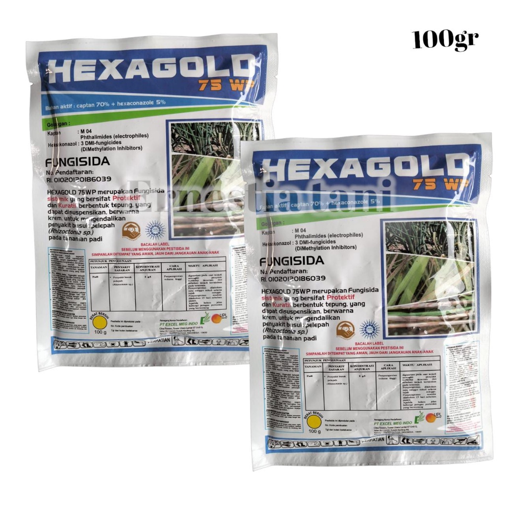 Jual Fungisida HEXAGOLD 75wp 100gr Bahan aktif Kaptan 70% dan ...
