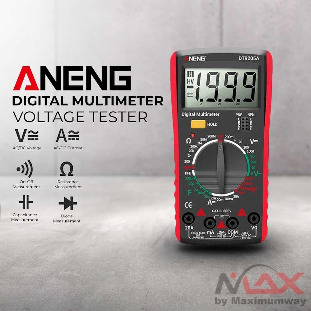 Jual ANENG DT9205A-3 Digital Multimeter Voltage Tester multitester RMS ...