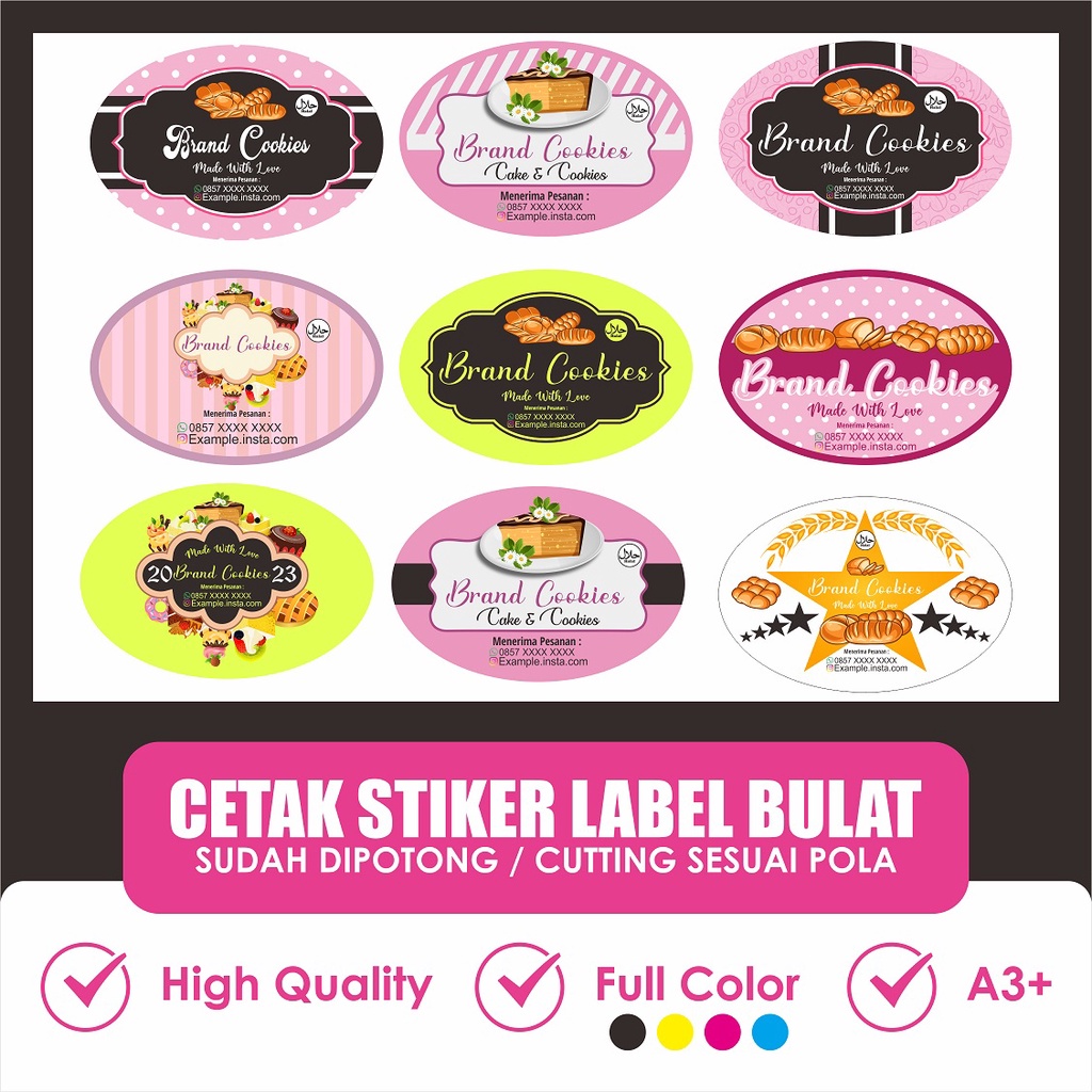Jual cetak stiker label custom bebas desain + stiker makanan + stiker ...