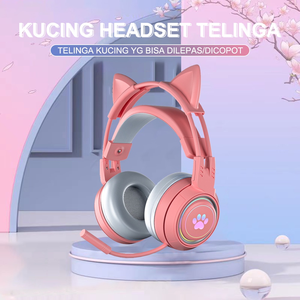 Jual [Free telinga kucing dan rusa] headset gaming, Support Bluetooth ...