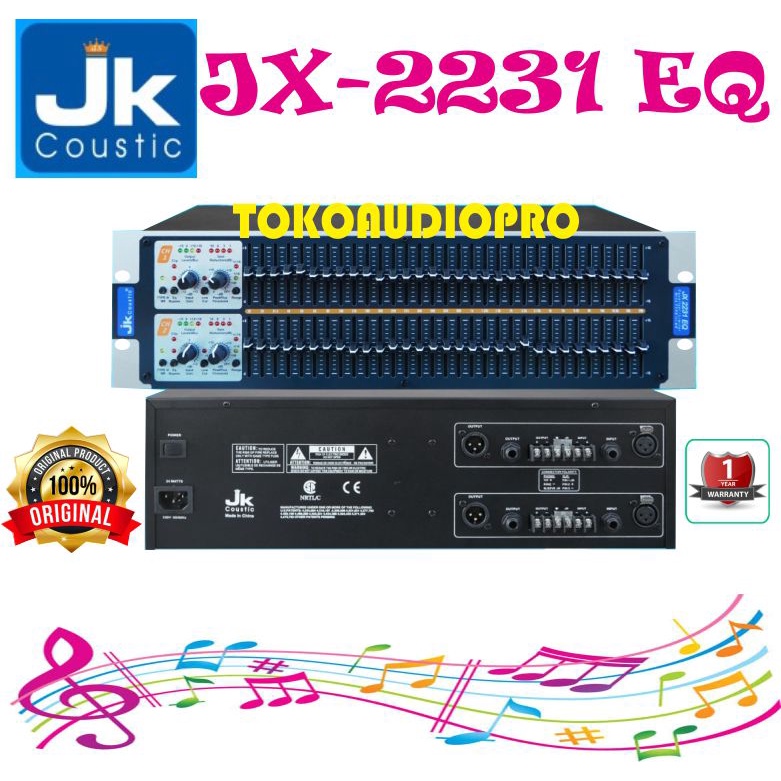 Jual Equalizer JK Coustic JX2231 Dual 31 Band Stereo Graphic Equalizer ...