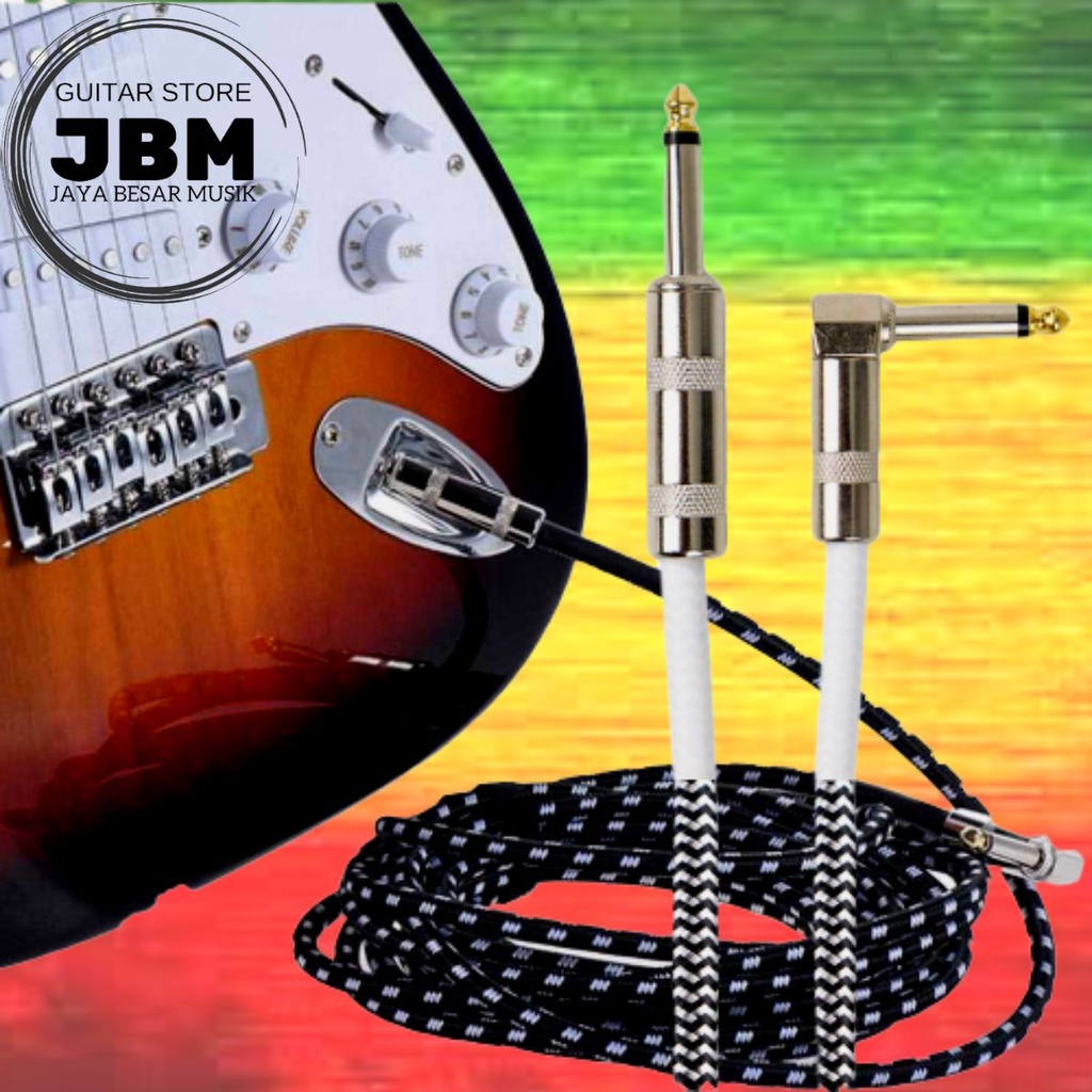 Jual Kabel jack Gitar/Bass/piano Elektrik panjang 3/6 meter | Shopee ...