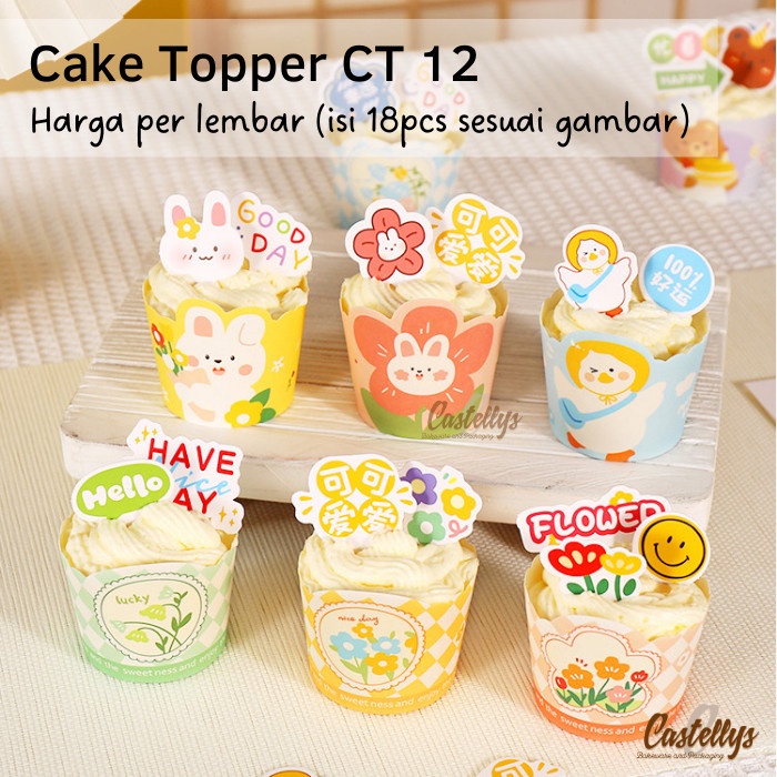 Jual Cake Topper CT 12 Cupcake Muffin Mini Cake Roti Pie Tusukan Hiasan ...