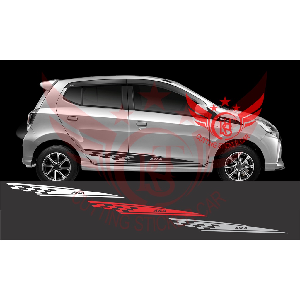 Jual cutting sticker mobil ayla stiker sticker list untuk body samping ...