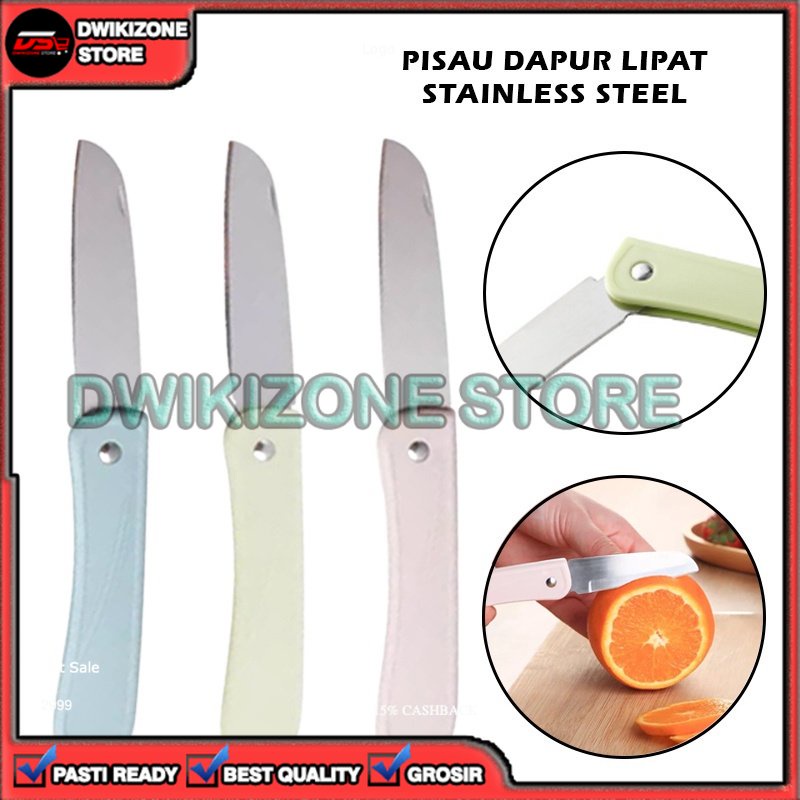 Jual [DZS] PISAU DAPUR LIPAT MINI WARNA WARNI STAINLESS STEEL BESI BAJA ...