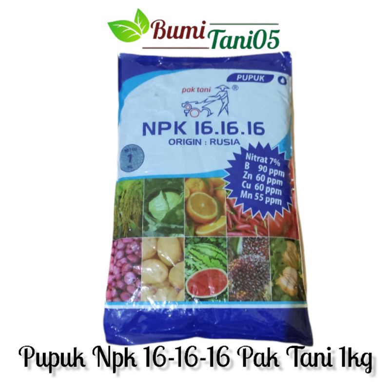 Jual Pupuk NPK 16-16-16 Pak Tani Kemasan Pabrik 1 Kg | Shopee Indonesia