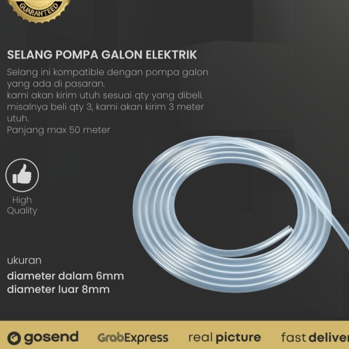 Jual 1 Meter Selang Silikon Pompa Galon Elektrik PIPA SILICONE WATER ...