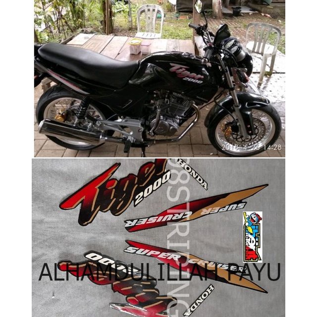 Jual TIGER MERAH HITAM TAHUN 2000 STRIPING LIS STANDAR ORI HONDA STIKER ...