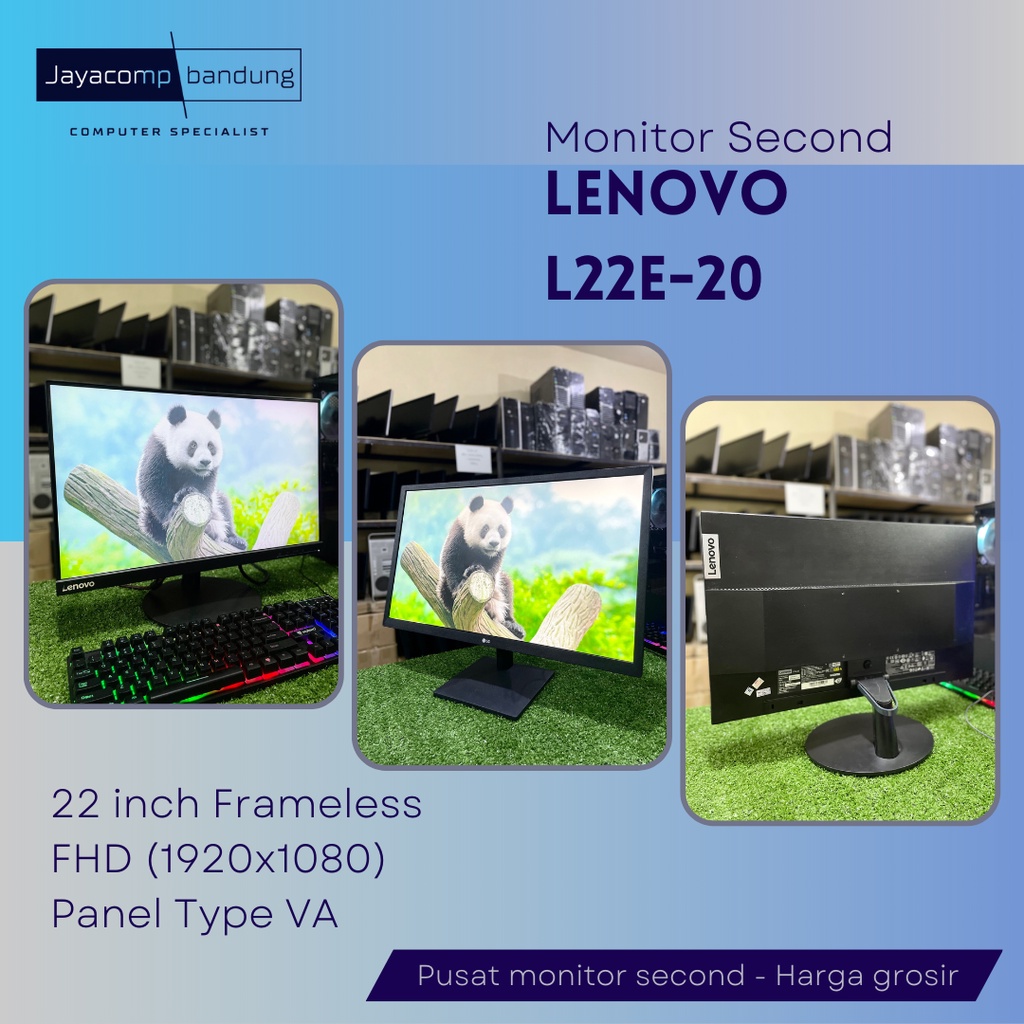 Jual Monitor LED 22 inch LENOVO L22E-20 Frameless FHD (Second Mulus ...