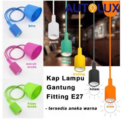 Jual Kap Lampu Gantung Fitting E27 Fitting Gantung berwarna | Shopee Indonesia