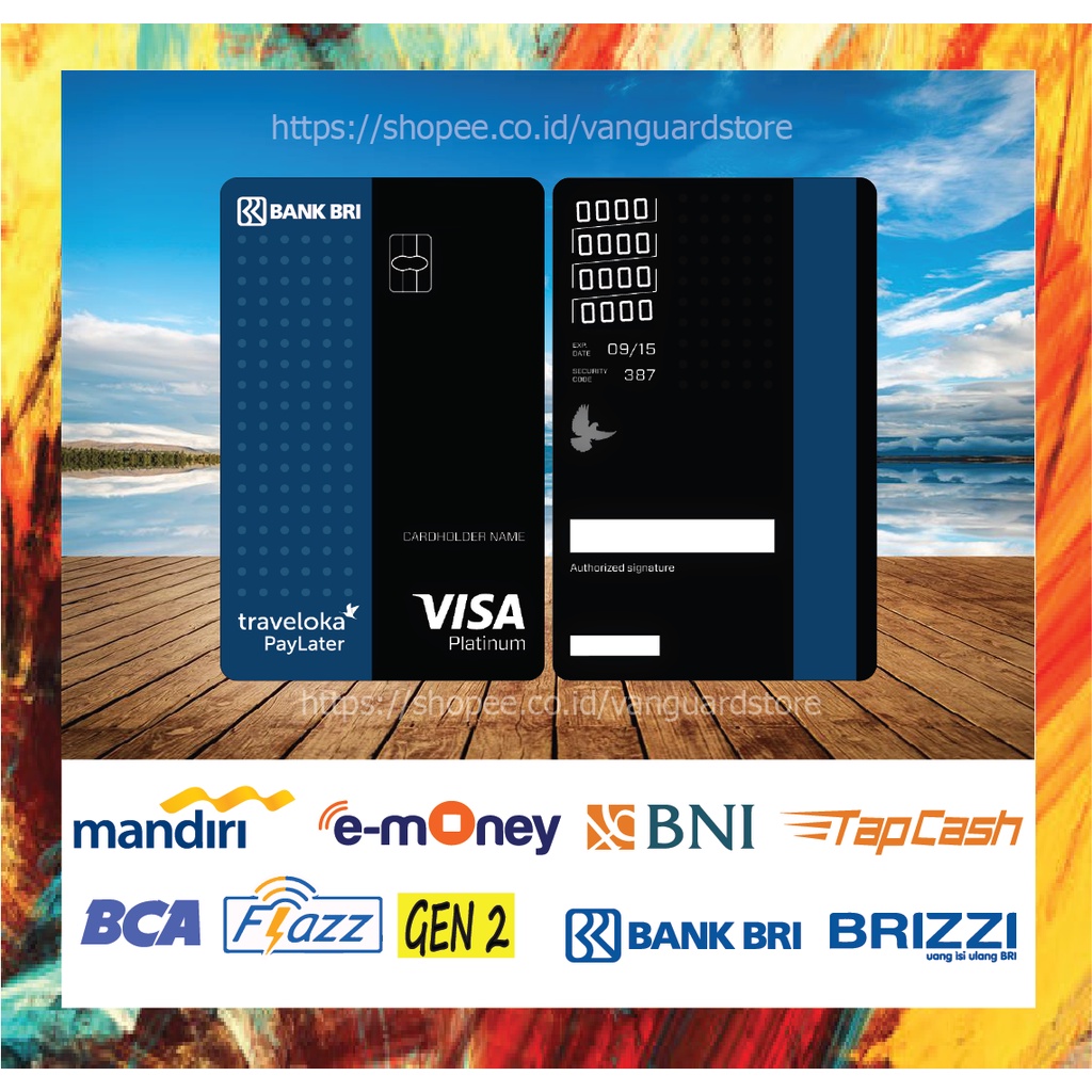 Jual KARTU E MONEY E TOLL BRI VISA BLACK BLUE CARD CREDIT EMONEY ...