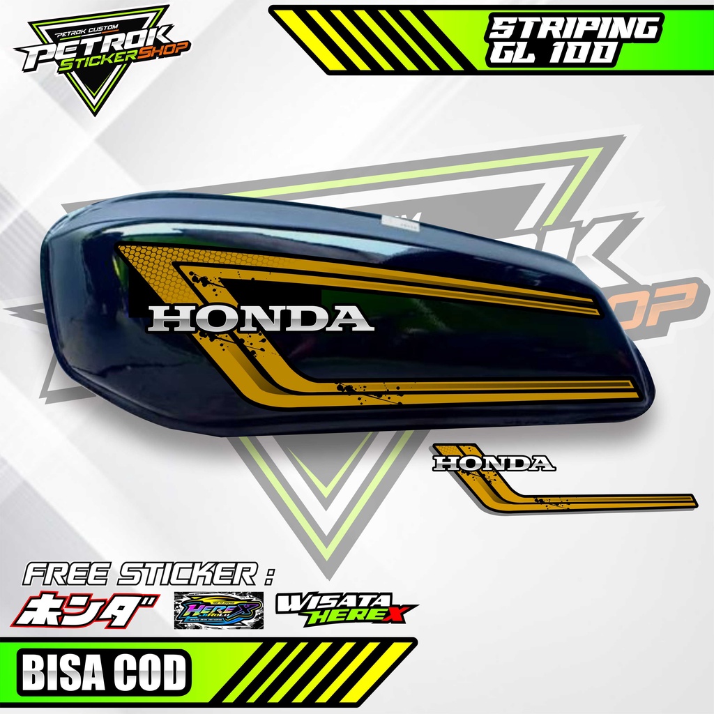 Jual STRIPING LIST STICKER GL100 / STRIPING VARIASI HONDA GL100 GRAFIS ...