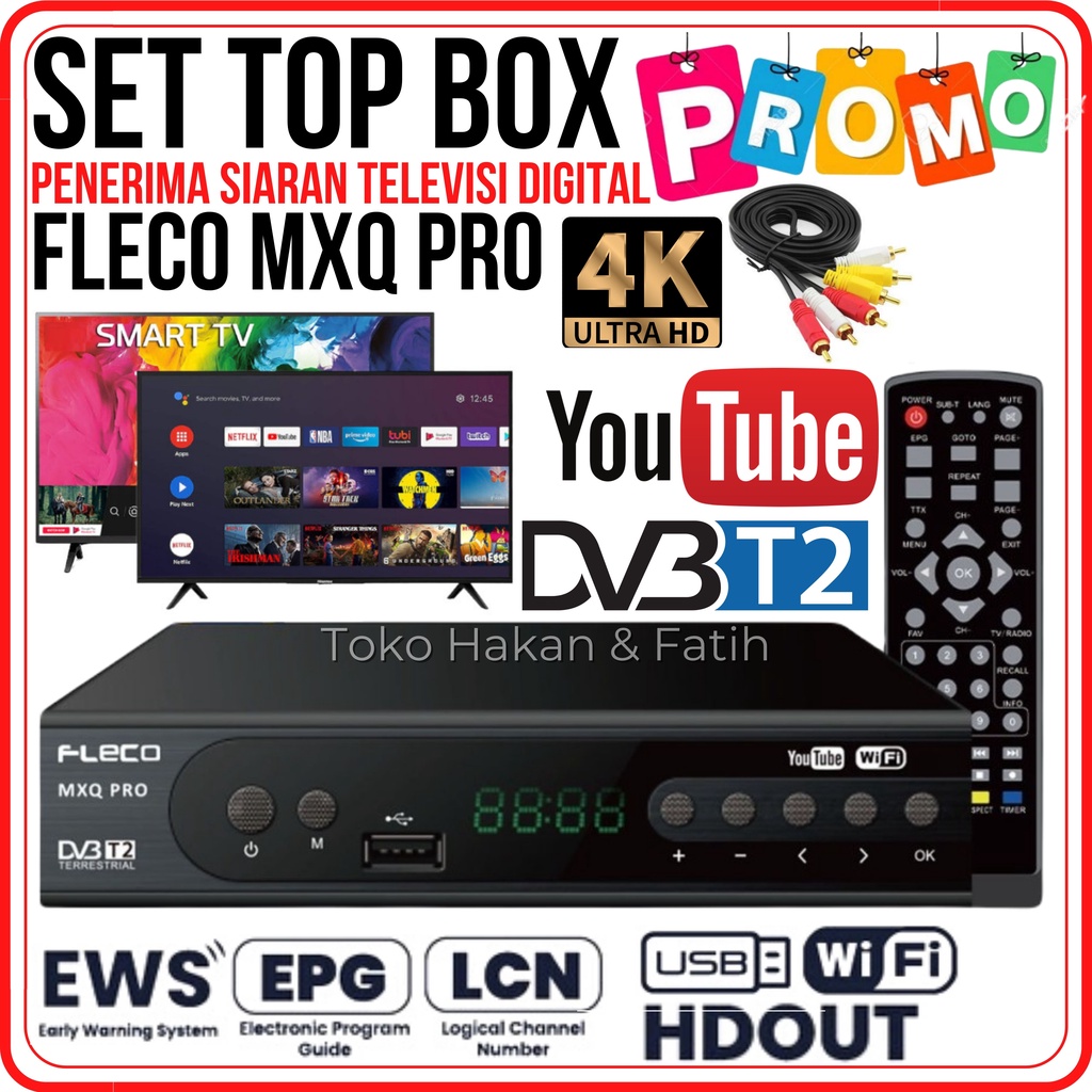 Jual STB Set Top Box FLECO MXQ PRO / STB TV Digital Receiver Penerima Siaran Full HD - FLECO STB ...