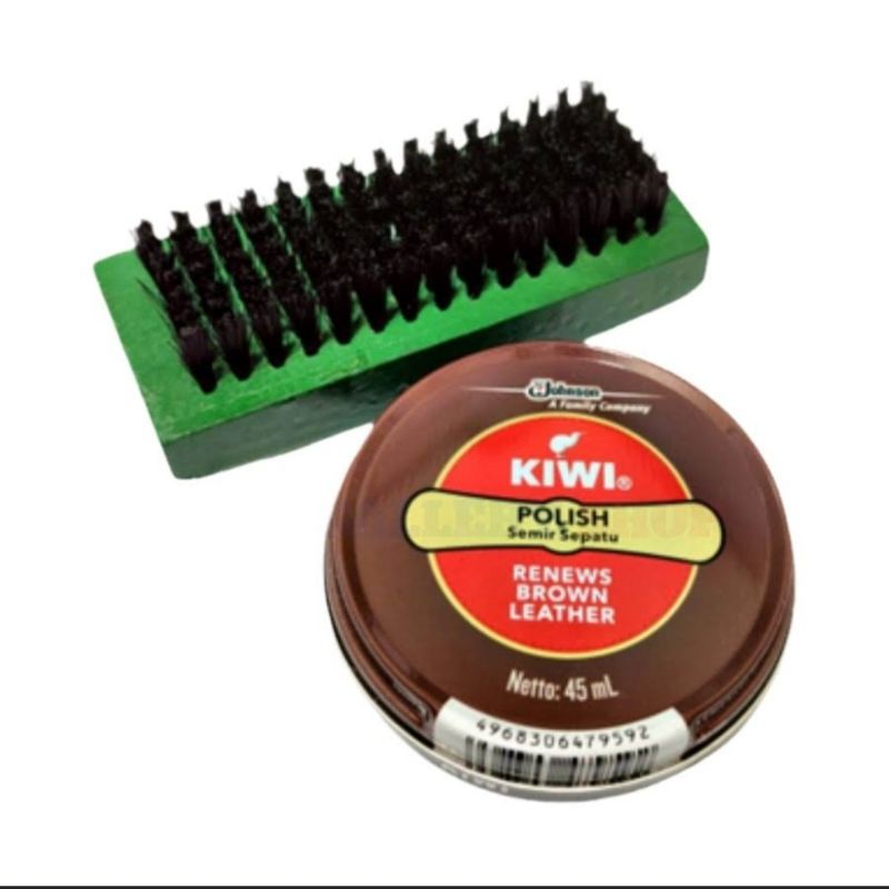 Jual Semir Sepatu kiwi brown/coklat 45ml + sikat semir (paket hemat) | Shopee Indonesia