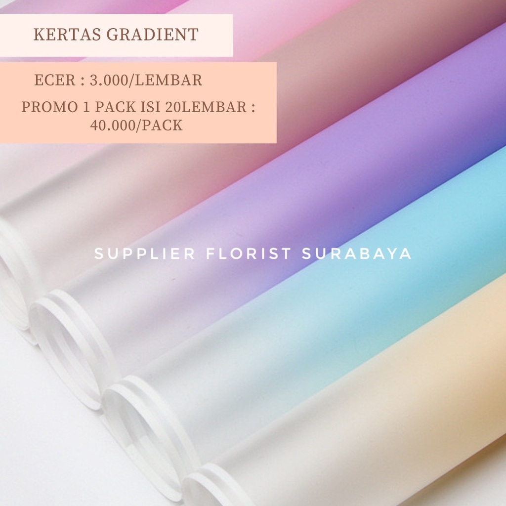 Jual [1 PACK 20 LEMBAR] KERTAS BUNGA CELLOPHANE GRADIENT GRADASI ...