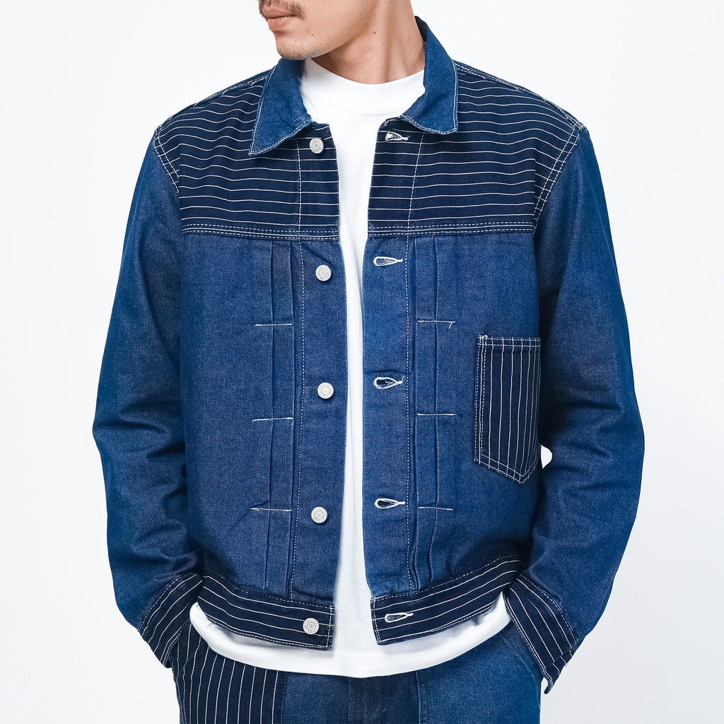 Jual Bespoke Project - Type II Indigo Wabash Jacket | Shopee Indonesia