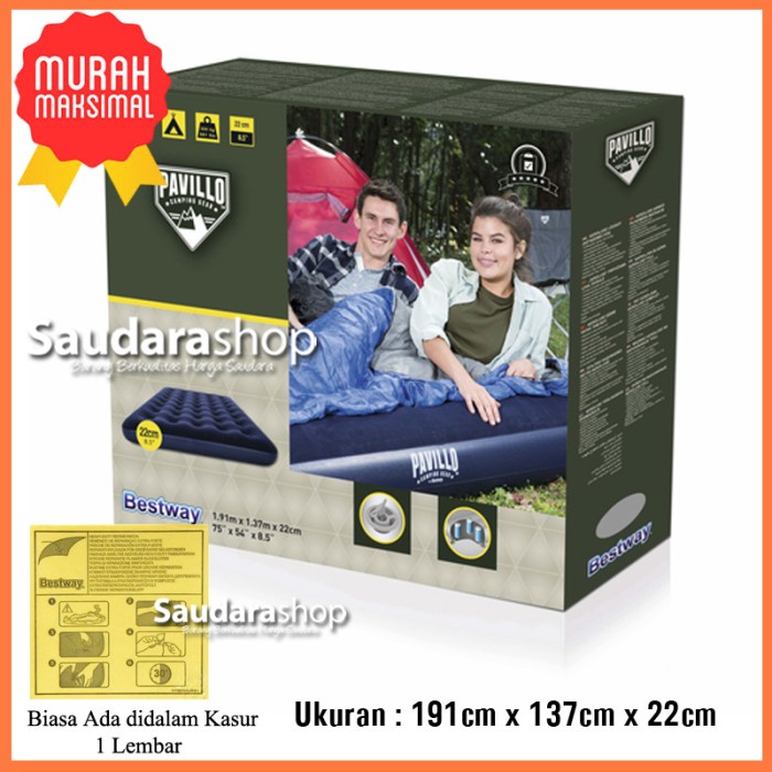 Jual Bestway 67002 Kasur Angin Double Biru [191cm x 137cm] / Air Bed Double | Shopee Indonesia