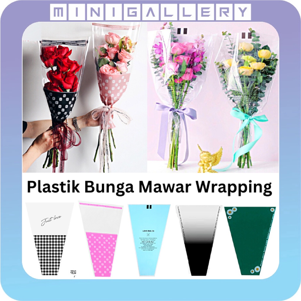 Jual Plastik Bunga Wrapping Mini Buket Plastik Bungkus Mawar Setangkai ...