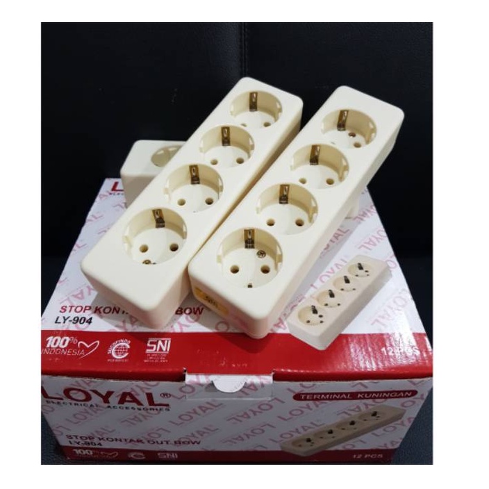 Jual LOYAL Stop Kontak Colokan Terminal Listrik Arde Outbow Kuningan SNI 1-5 Lubang | Shopee ...