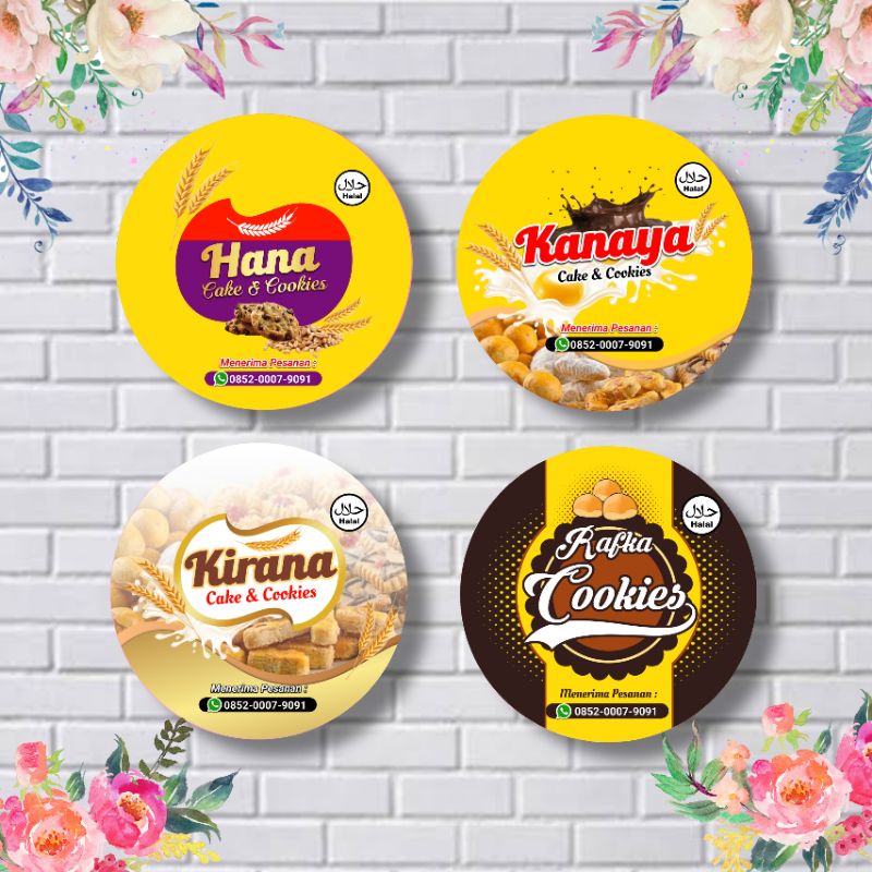 Jual ( minimal order 100 pcs ) stiker kue sticker kue kering sticker ...