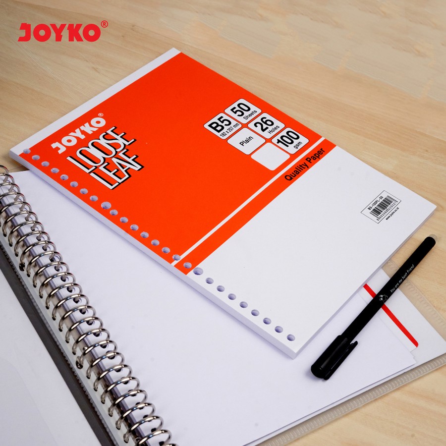 Jual JOYKO LOOSE LEAF B5 PLAIN ISI REFILL KERTAS FILE BINDER POLOS TANPA GARIS MURAH TEBAL 100 ...