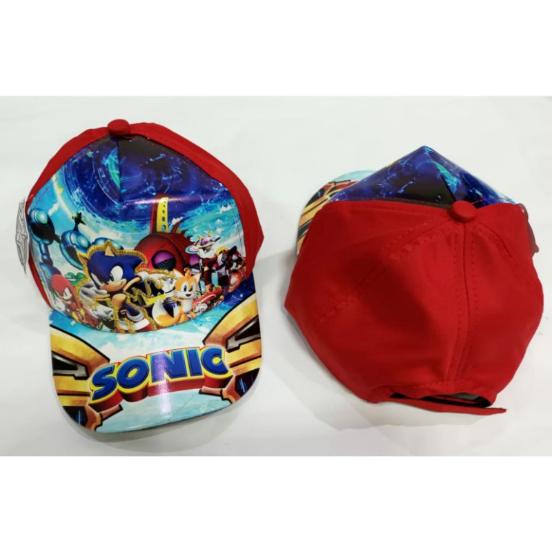 Jual Topi anak laki cowok karakter printing kartun Sonik Sonic the ...