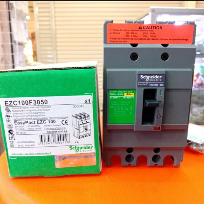 Jual mccb Schneider breaker ezc100f 50a ezc100f3050 3phase 3p 50 a tele | Shopee Indonesia