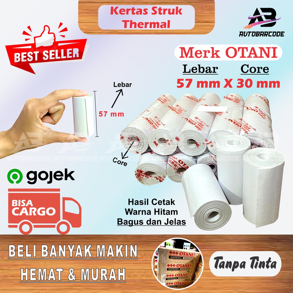 Jual Otani 57X30 Kertas Printer Thermal 58MM Kasir Minimarket Struk ...