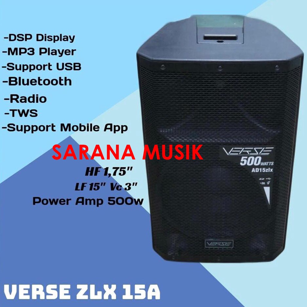 Jual Speaker Aktif 15" Verse ZLX15A Verse ZLX-15A Verse ZLX 15 A Original | Shopee Indonesia