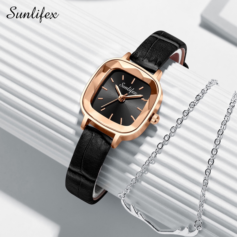 Jual Sunlifex Jam Tangan Wanita Kecil 8003 Jam Original Square Dial ...