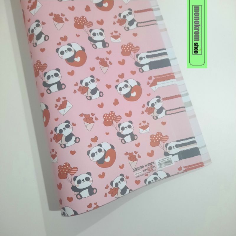 Jual Kertas Kado Sansan Wawa Motif Panda Love Letter Pink Cute ...