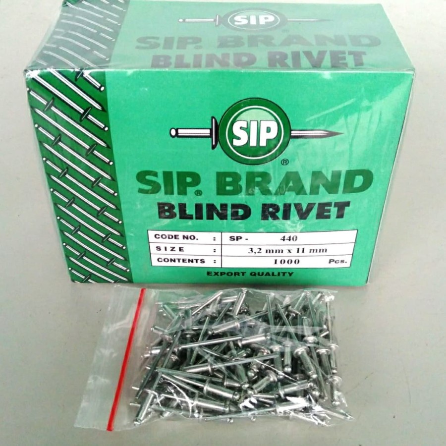 Jual Paku Rivet / Blind Rivet SIP 440 size 3,2 mm x 11 mm (100 buah ...