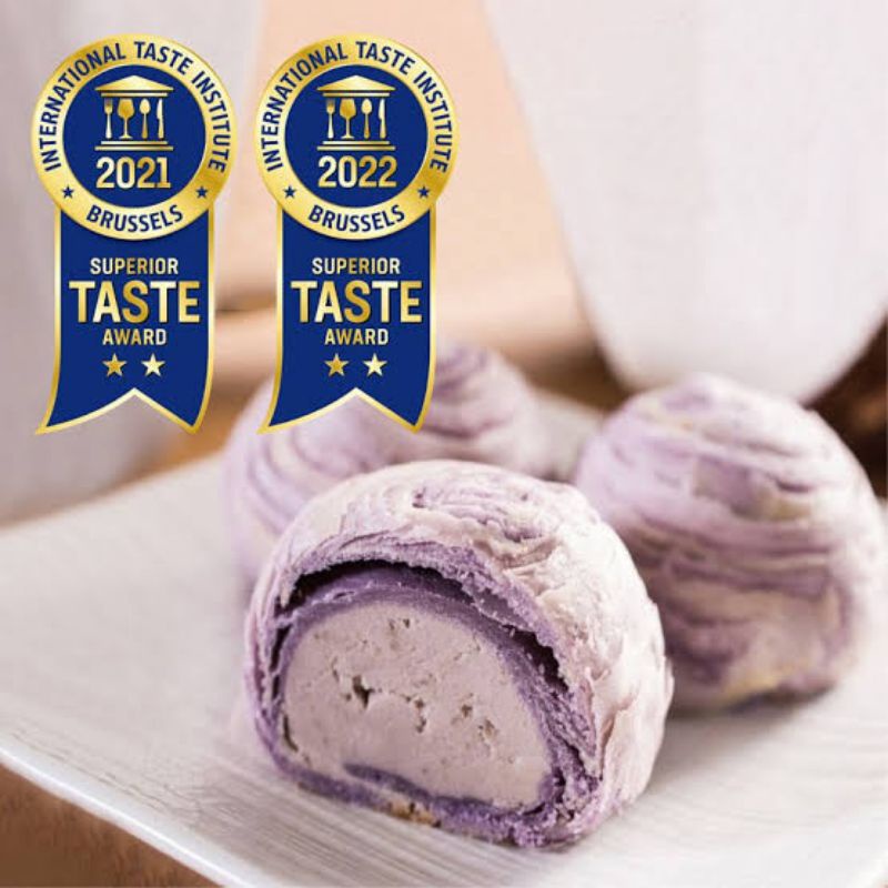 Jual duen tai taro crystal cake kue kering mochi tart talas ubi merah ...
