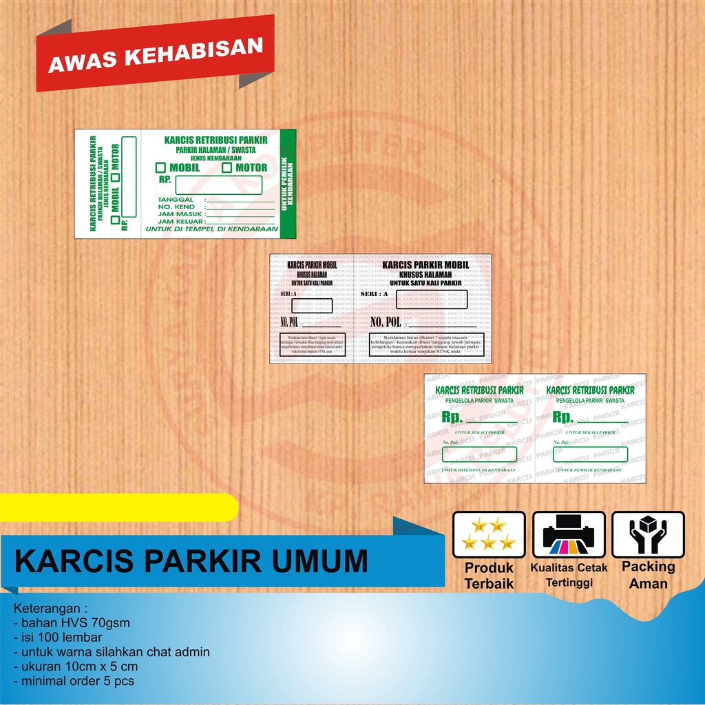 Jual Karcis Parkir Motor | Shopee Indonesia